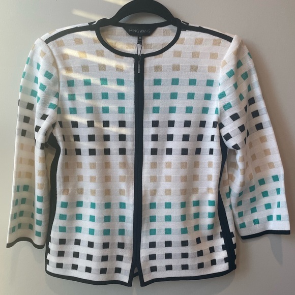 Ming Wang | Jackets & Coats | Nwt Ming Wang Geometric Jacket | Poshmark